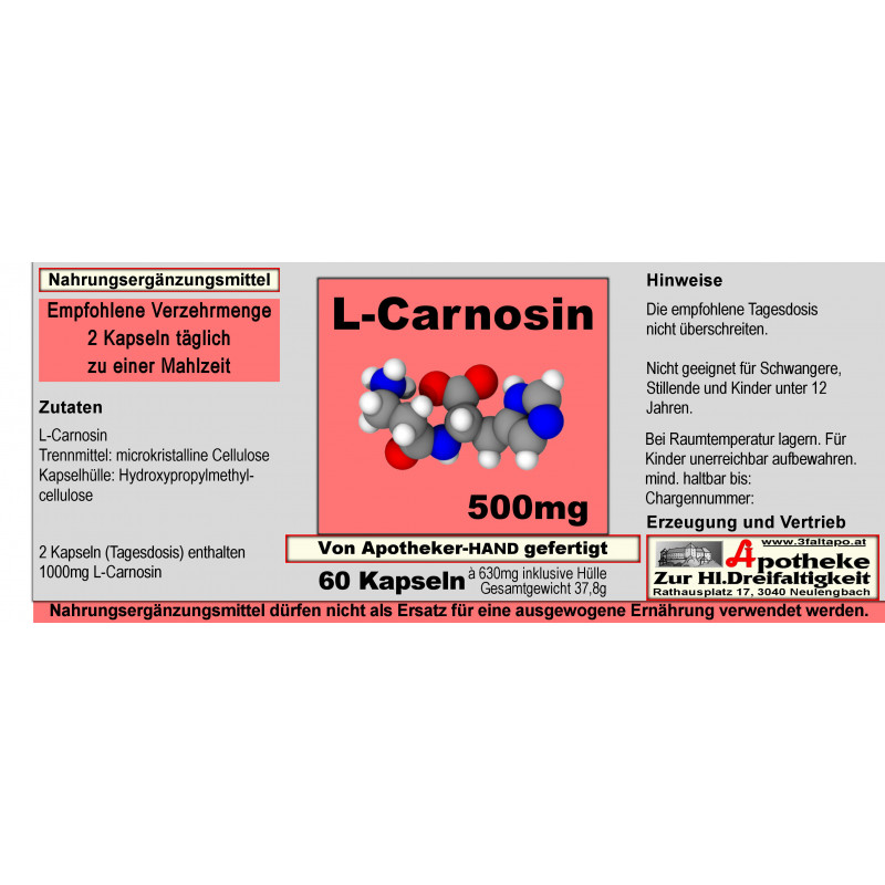 L-Carnosin 500 mg Kapseln