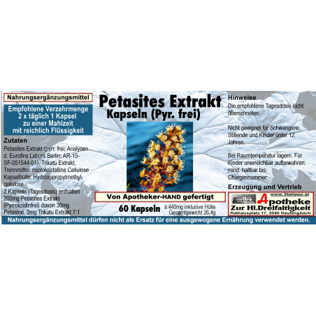 Petasites Extrakt Kapseln (PA-frei!)